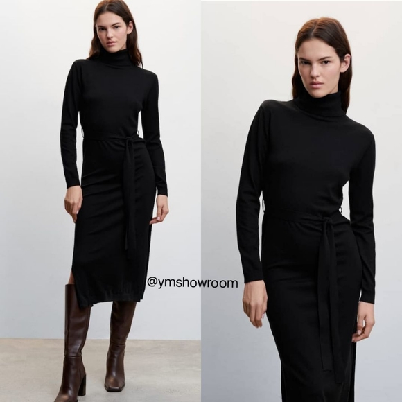 Mango | Dresses | Mango Knit Turtleneck Dress | Poshmark